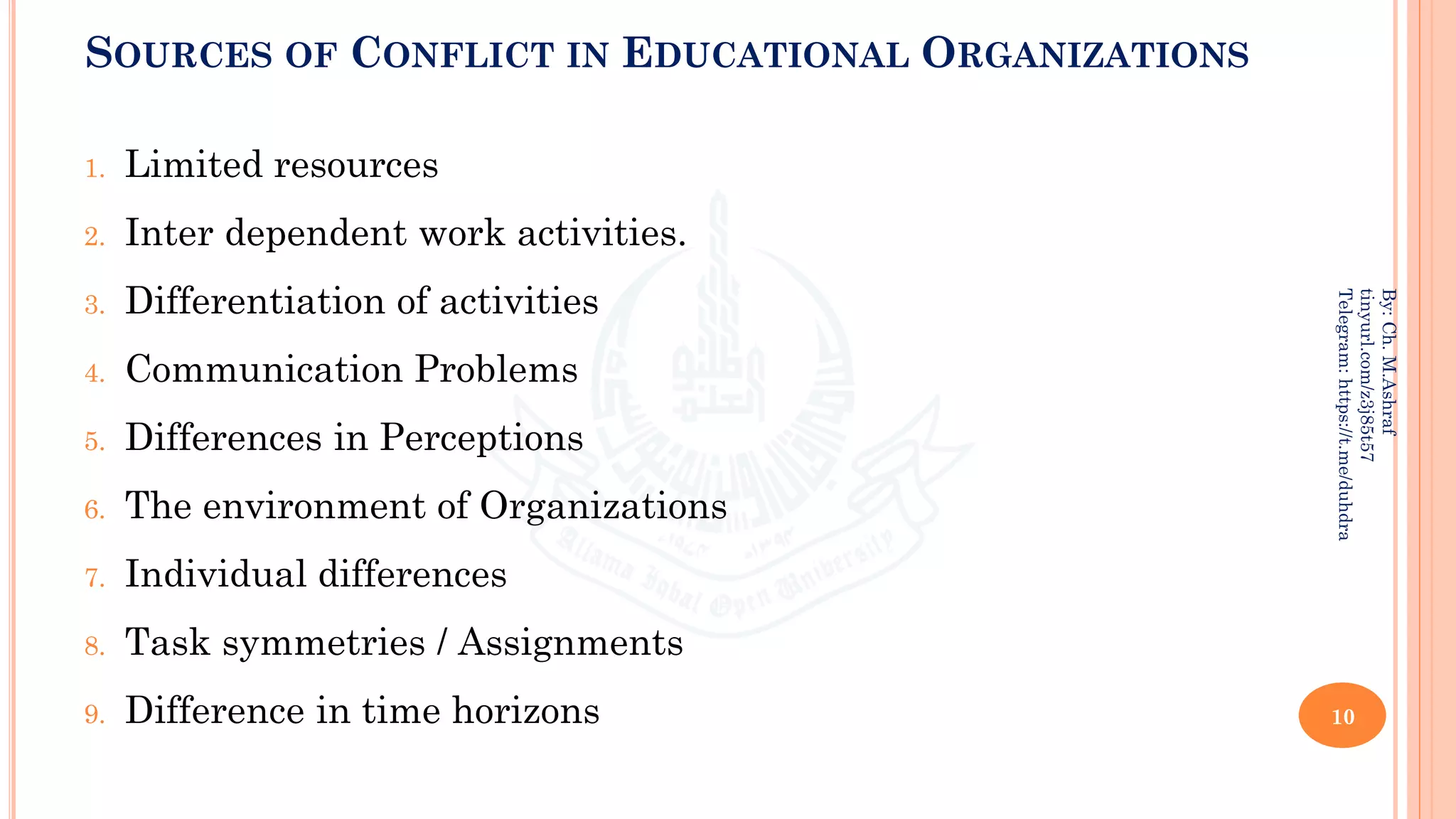 Conflict Management in Educational Organizations | PDF