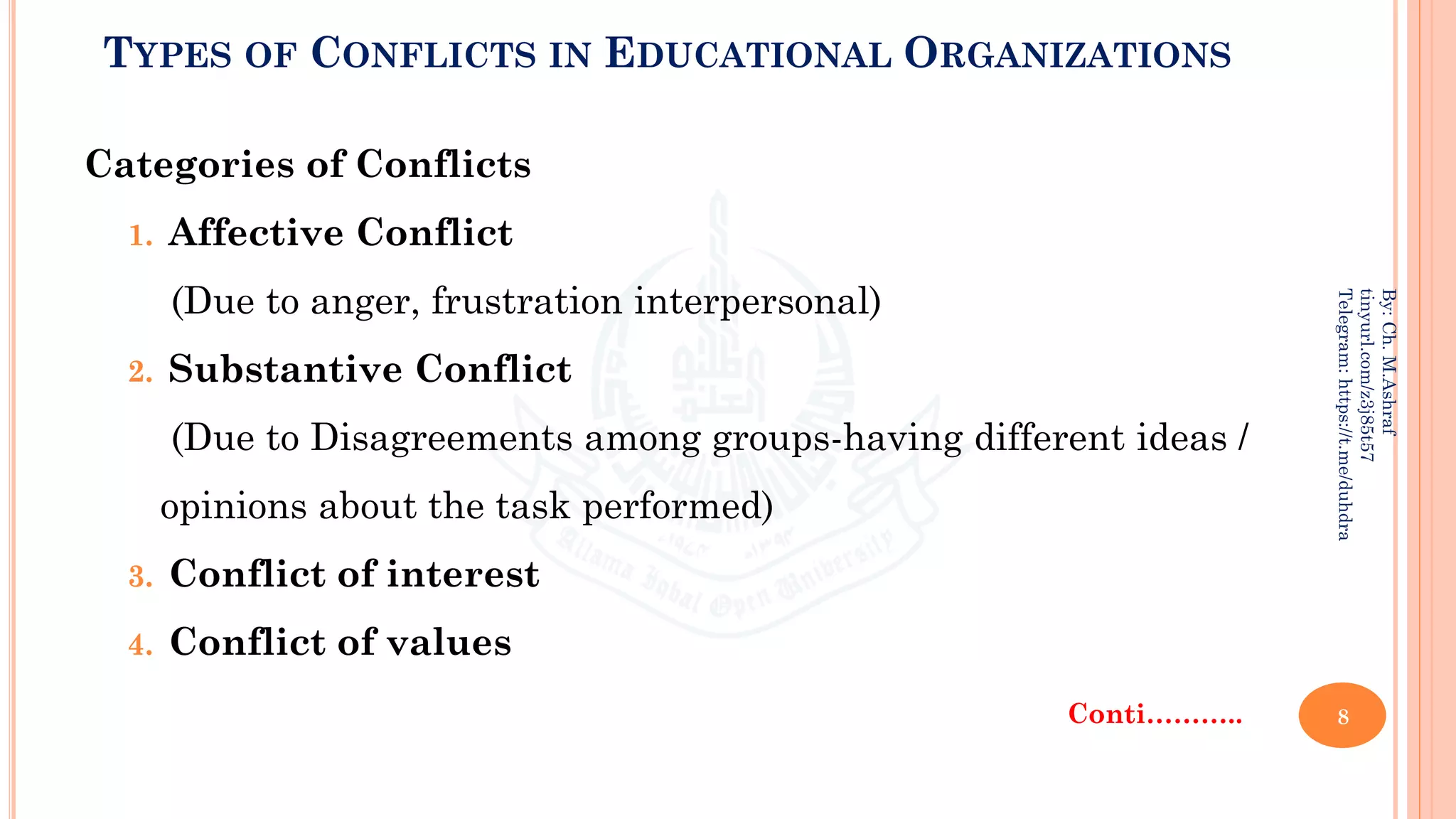 Conflict Management in Educational Organizations | PDF