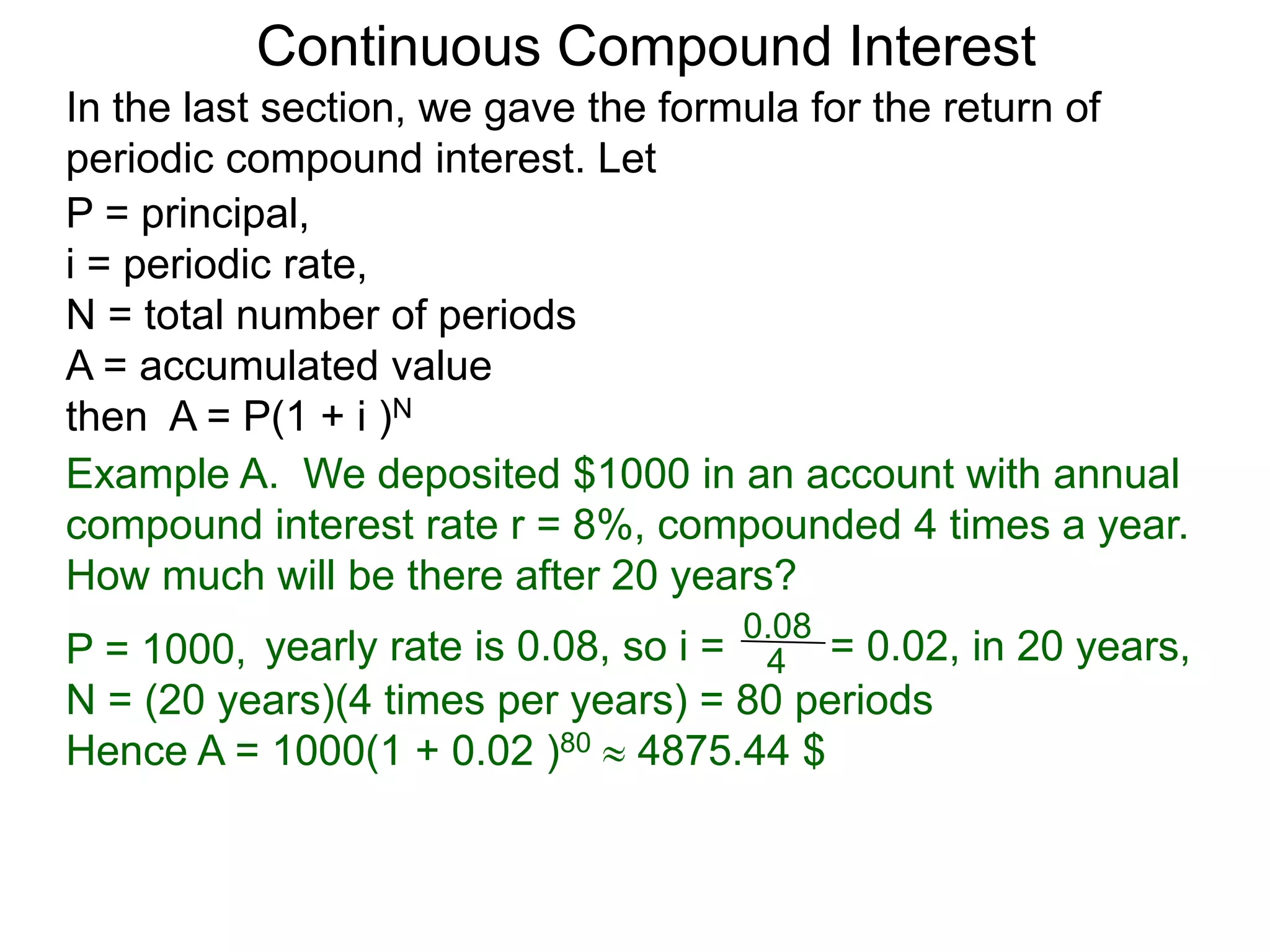 63 continuous compound interest | PPTX
