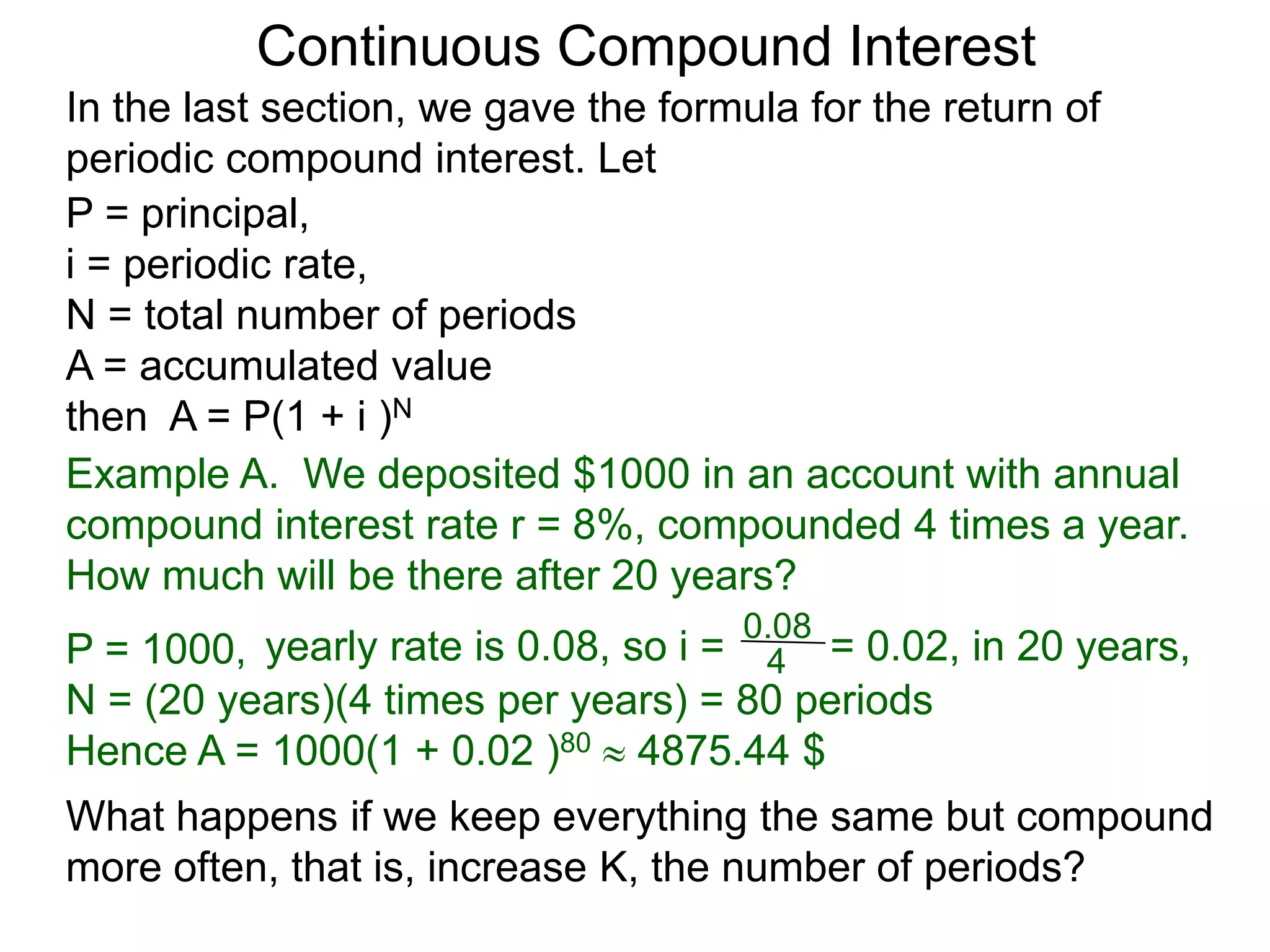 63 continuous compound interest | PPTX