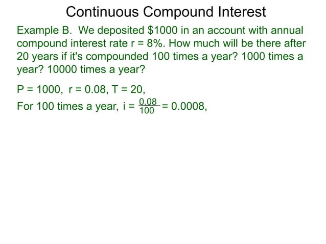 63 continuous compound interest | PPT