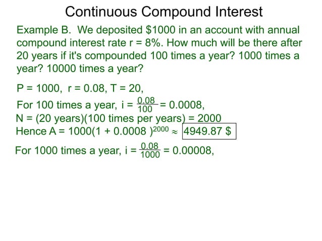 63 continuous compound interest | PPTX
