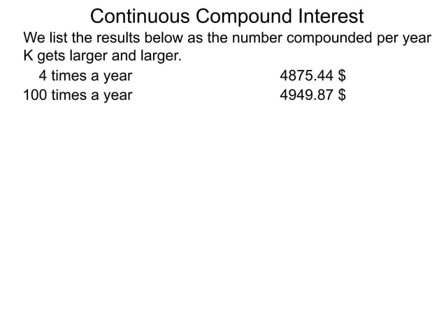 63 continuous compound interest | PPTX