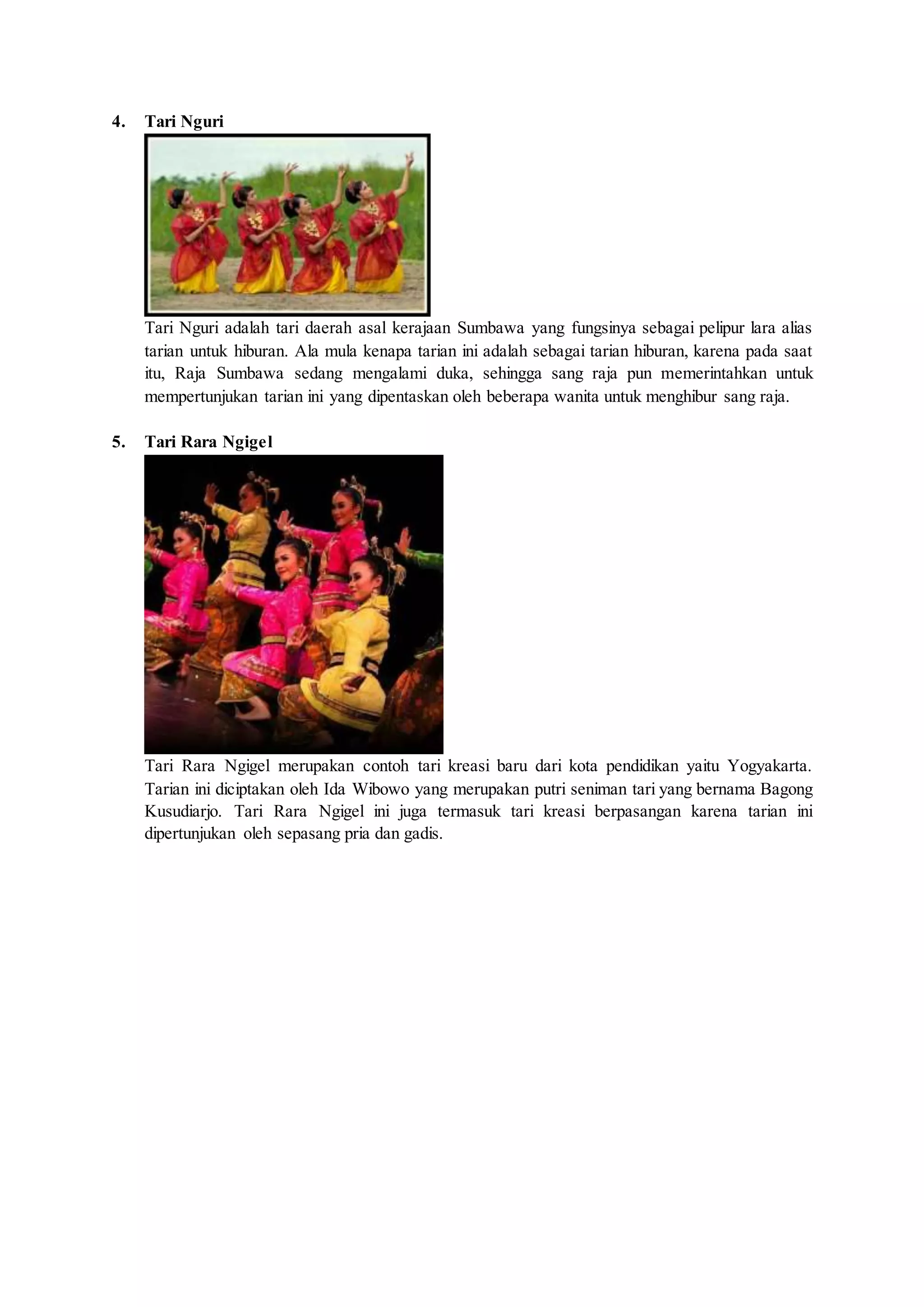 5 contoh tari kreasi | DOCX