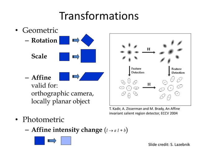 Corners, Blobs and Descriptors in Computer Vision | PPT
