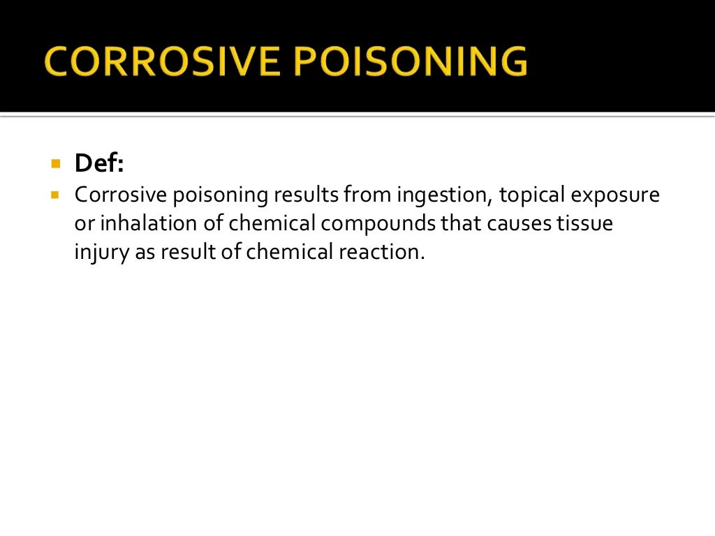 3 corrosive poisoning