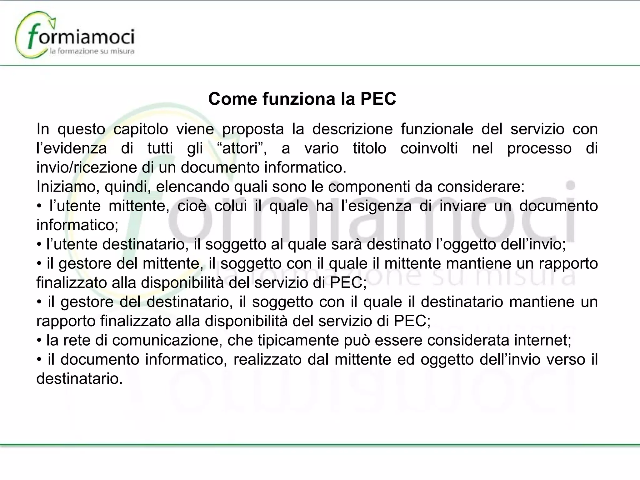 3 corso pec come funziona | PPT