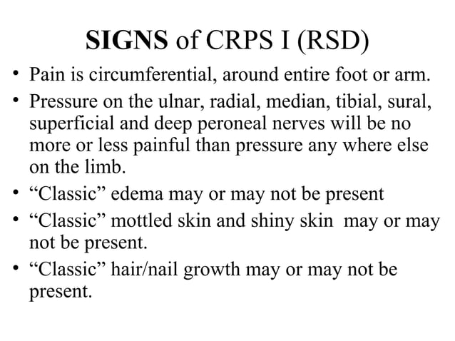 CRPS I (RSD) with pictures. Differential Diagnosis | PPT