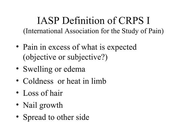 CRPS I (RSD) with pictures. Differential Diagnosis | PPT