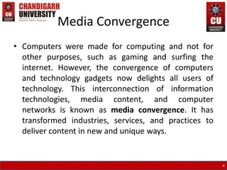 3 c's of media convergence by uims, cu | PPTX