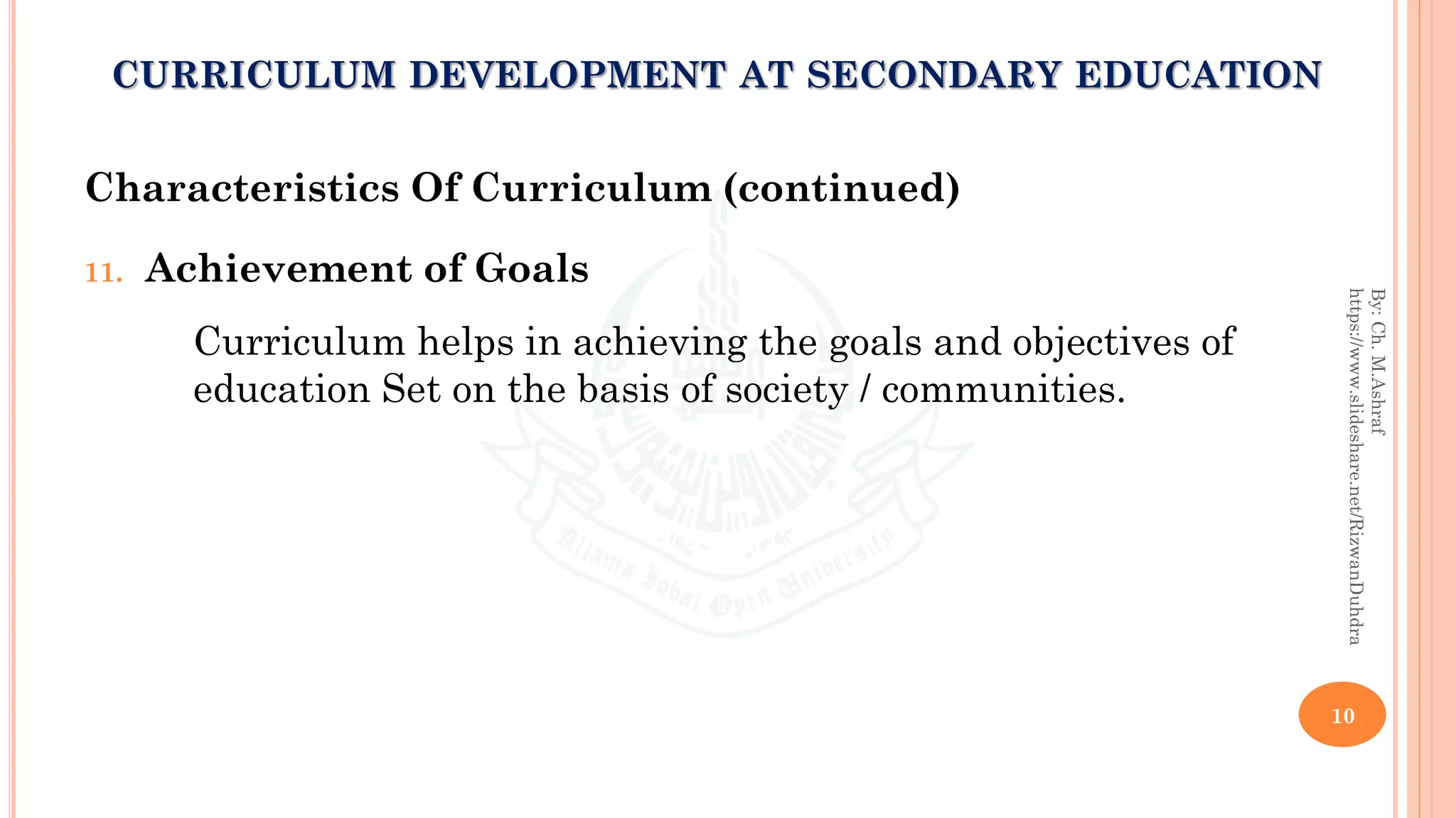 CURRICULUM DEVELOPMENT AT SECONDARY EDUCATION | PDF