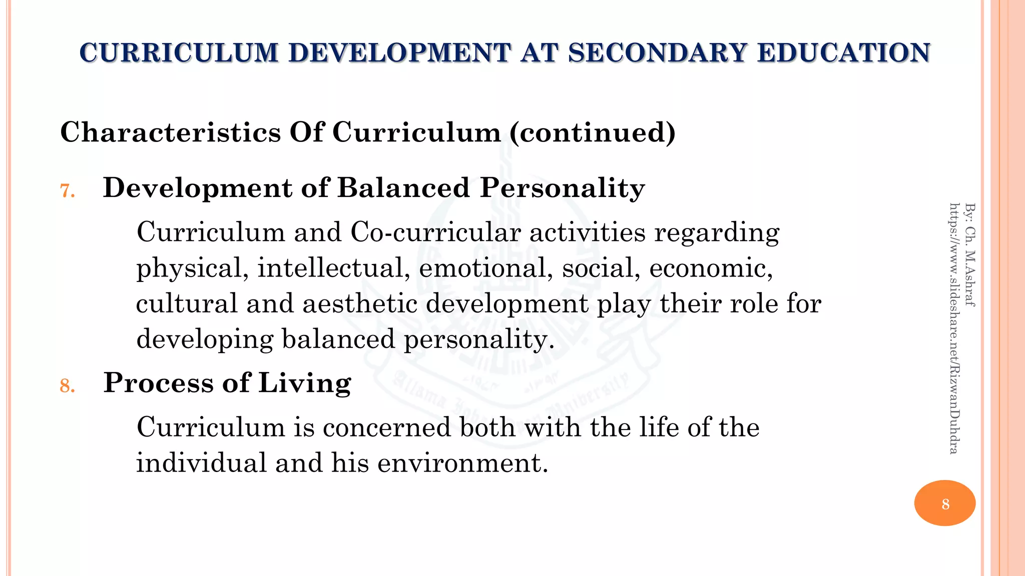 CURRICULUM DEVELOPMENT AT SECONDARY EDUCATION | PDF
