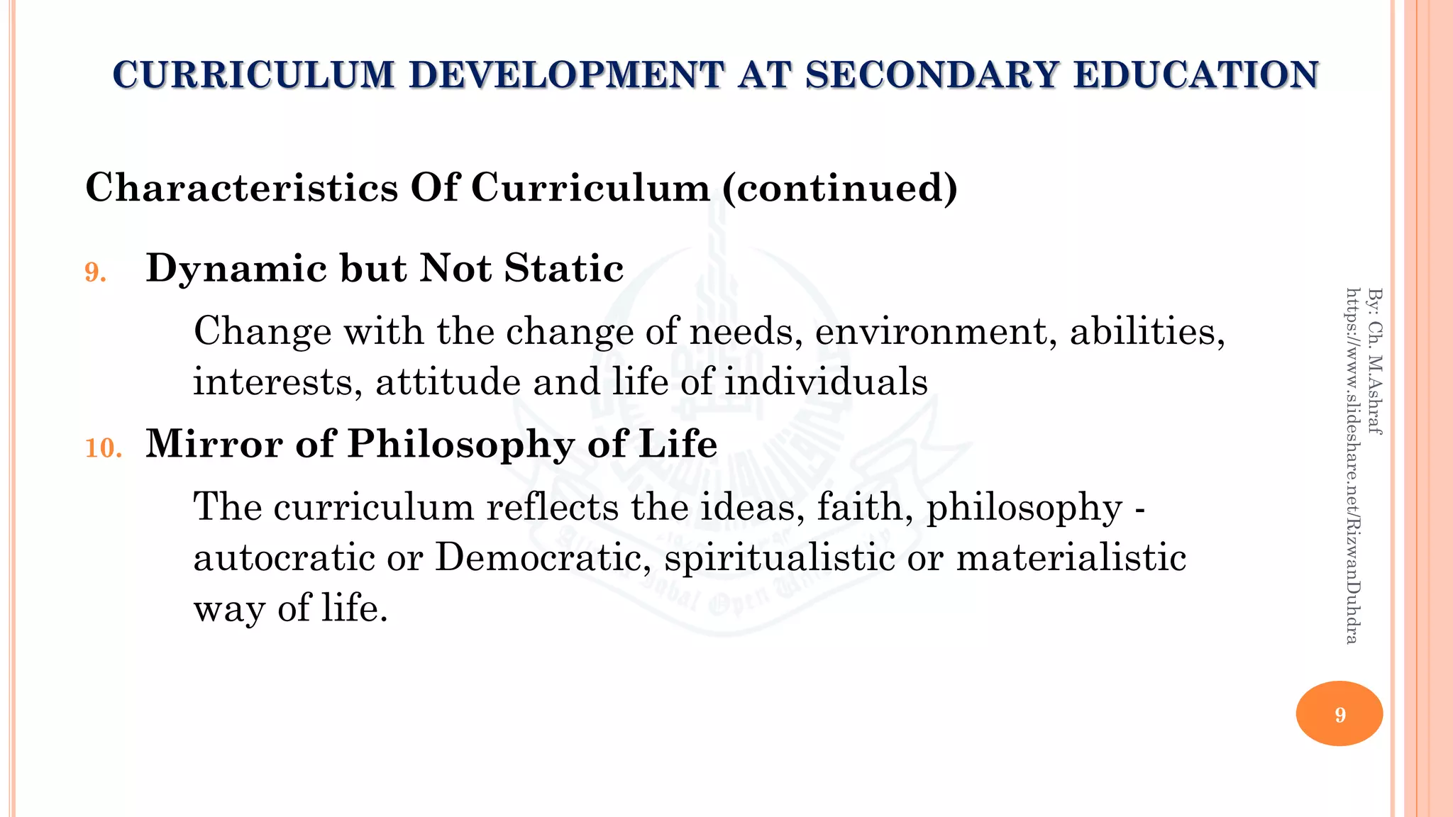 CURRICULUM DEVELOPMENT AT SECONDARY EDUCATION | PDF
