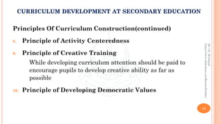 CURRICULUM DEVELOPMENT AT SECONDARY EDUCATION | PDF