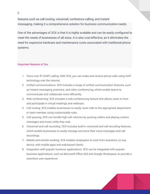 Techbot 3cx Partner - 3cx Features | PDF | Web Conferencing | Computer Software and Applications