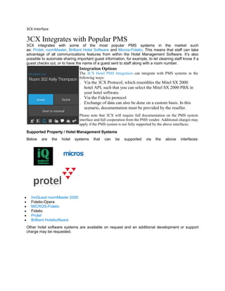 3cx interface | PDF | Hotel Properties | Real Estate