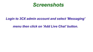3CX Livechat Integration | PDF
