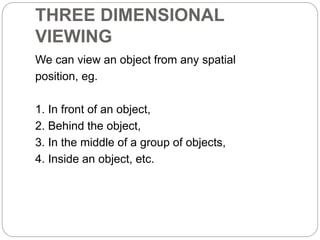 3D transformation and viewing | PPTX