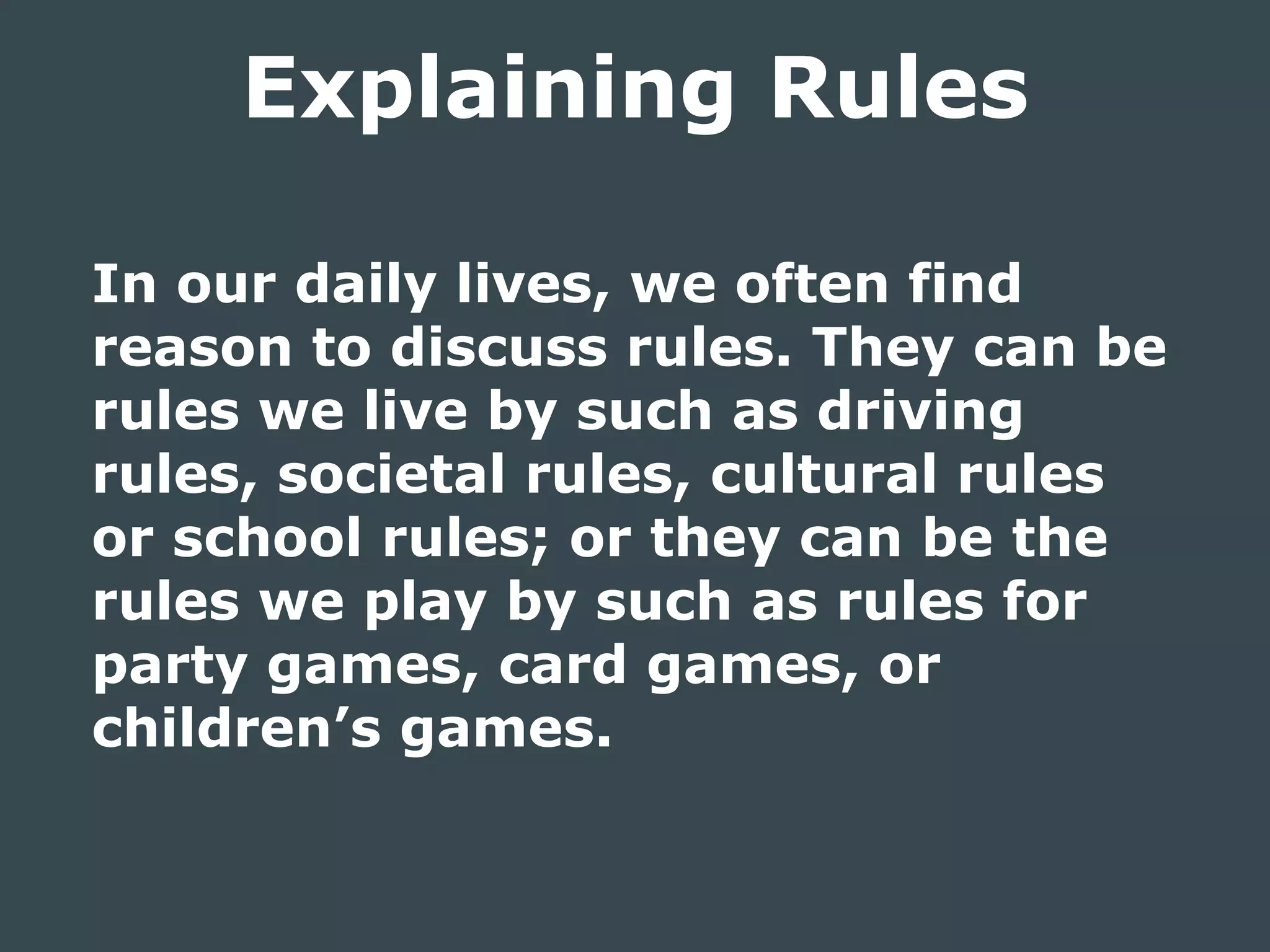 3d. Explaining Rules - Cultural Rules and Customs | PPTX