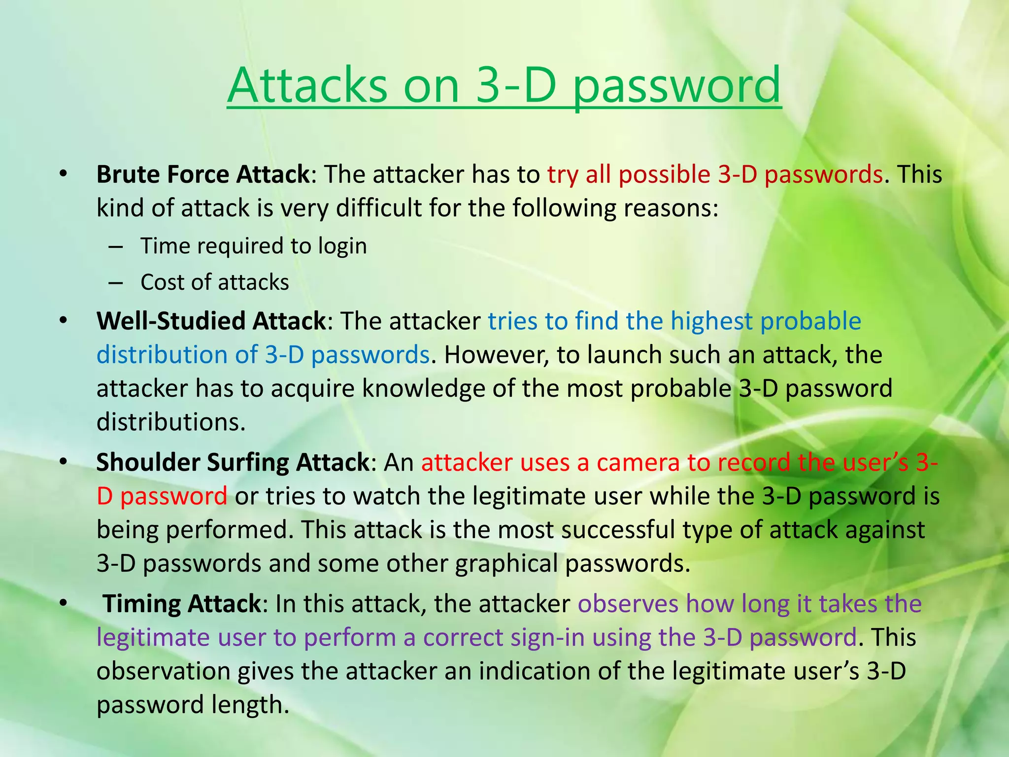 3D Password and its importance | PPTX