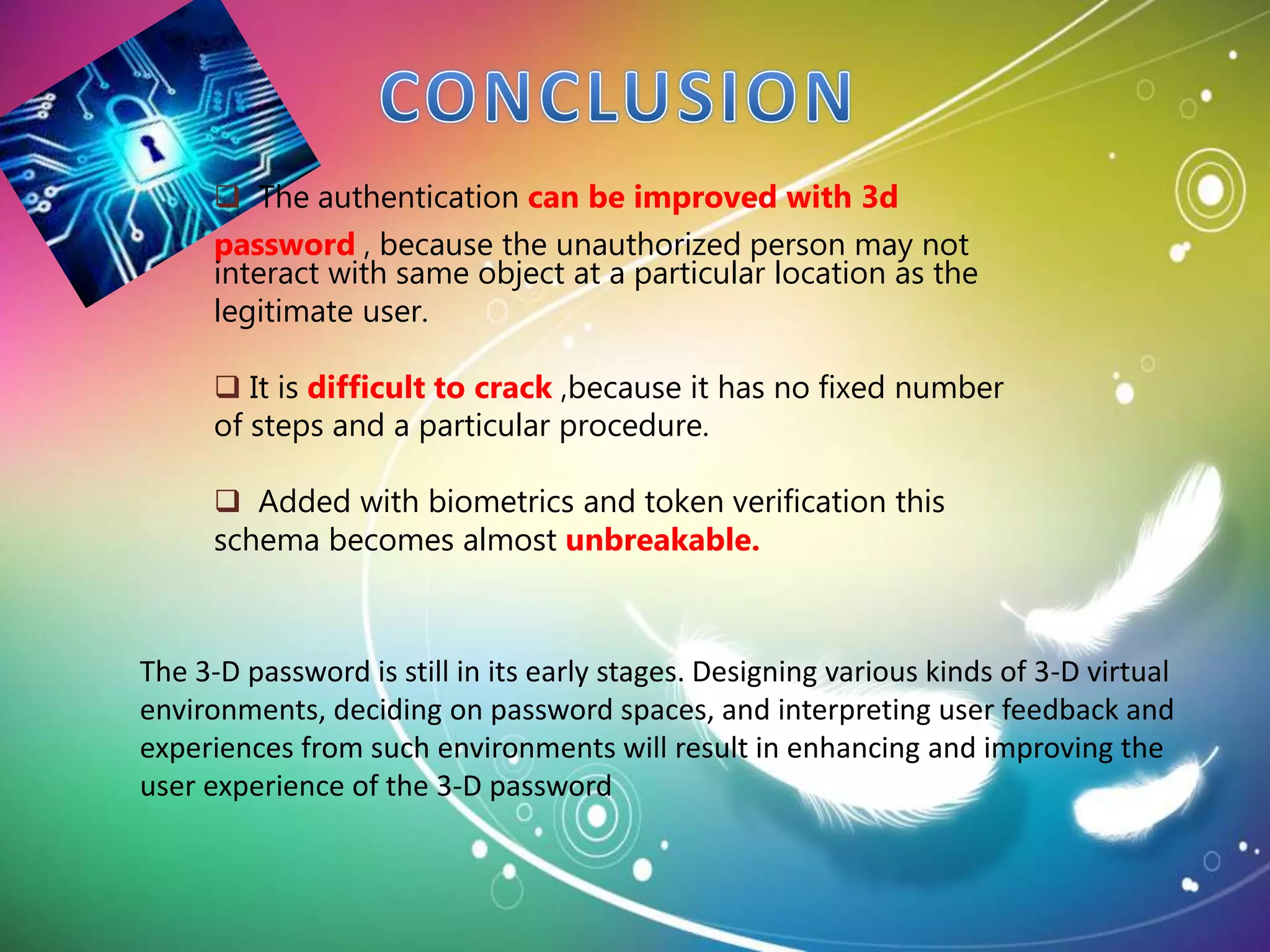 3D Password and its importance | PPTX