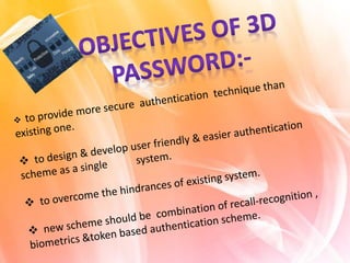 3D Password and its importance | PPT