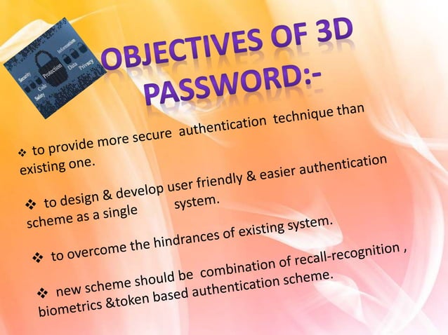 3D Password and its importance | PPT
