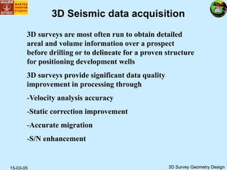 3D seismic data acqusition for subsurface | PPT