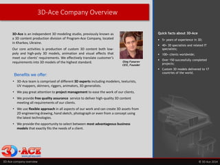 3D-Ace - 3D modeling, animation, visualization | PDF