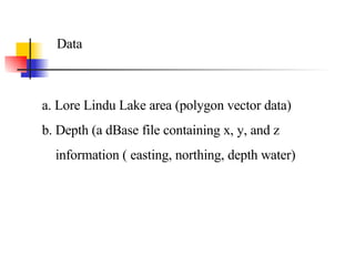 3D Analyst - Lake Lorelindu by GRASS | PPT