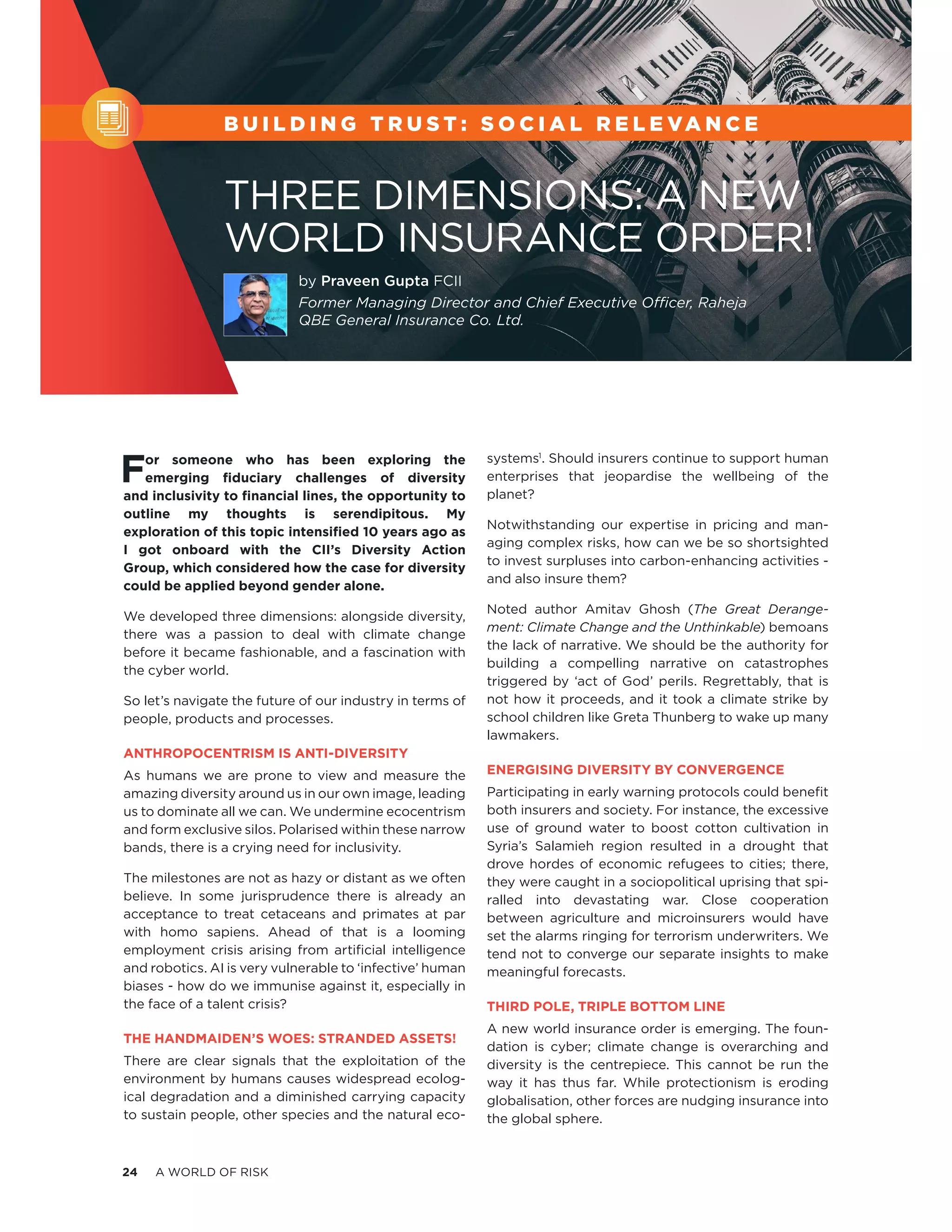 THREE DIMENSIONS: A NEW WORLD INSURANCE ORDER! | PDF