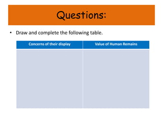3d. ethical issues the study of human remains | PPTX