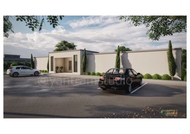 3D Exterior Modeling of Club House Entry and Back Side by Yantram ...