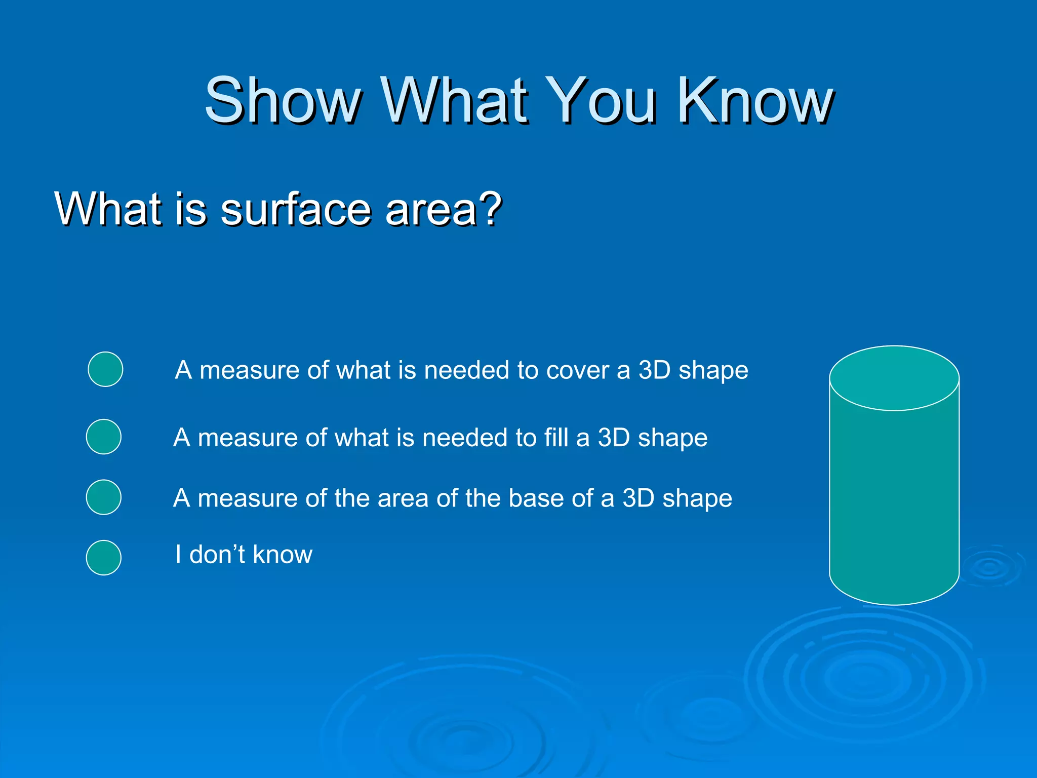 3D Figures- volume and surface area | PPT