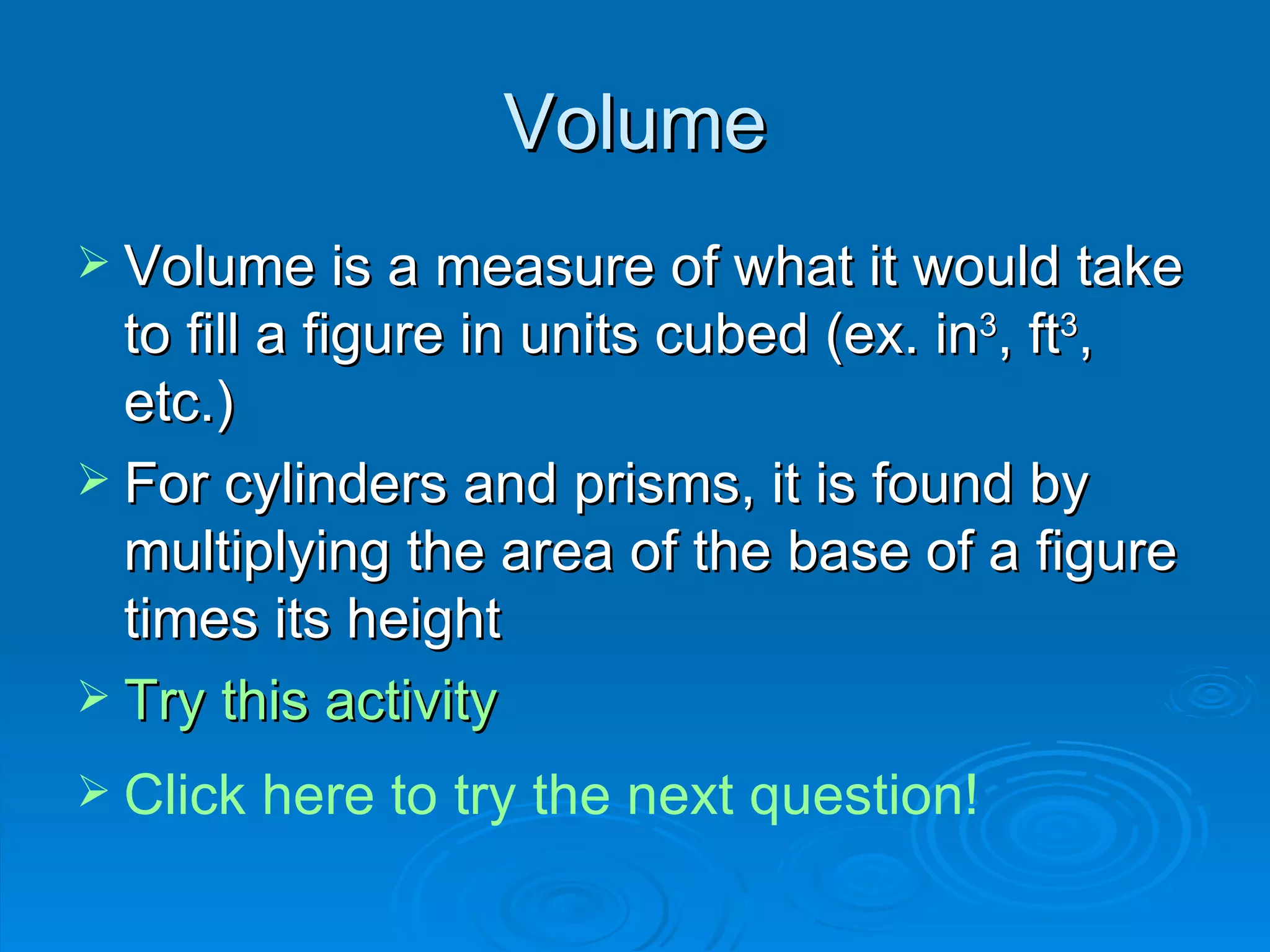 3D Figures- volume and surface area | PPT