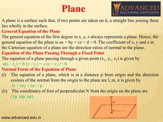 THREE DIMENSIONAL GEOMETRY | PPTX