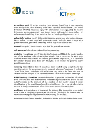 3D-ICONS -D21: Digitisation Planning Report | PDF