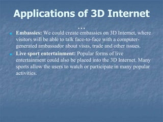 "Virtual Realms: Exploring 3D Internet" | PPTX | 3-D Graphics ...