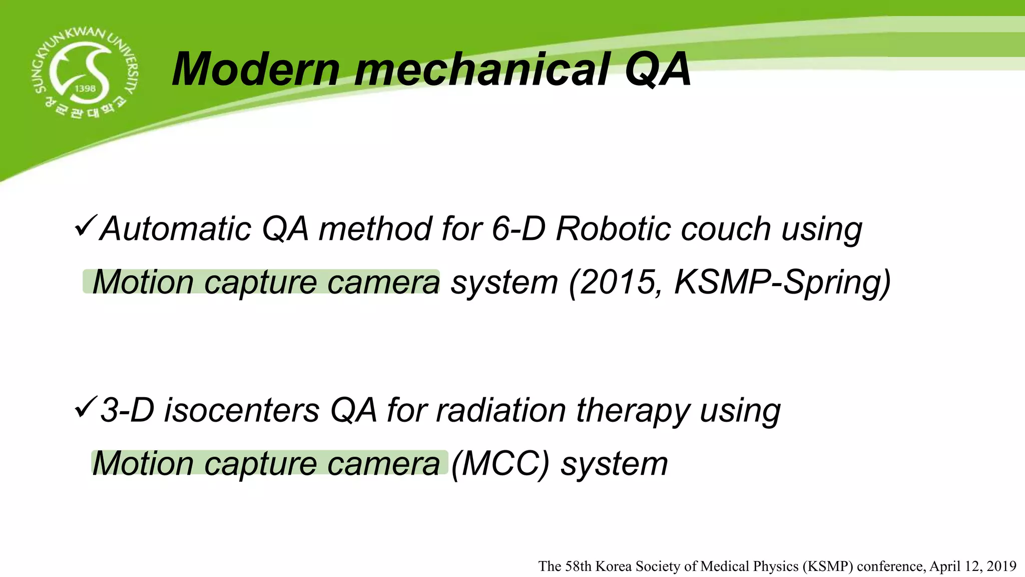3D isocenters quality assurance in radiation treatment room using a ...