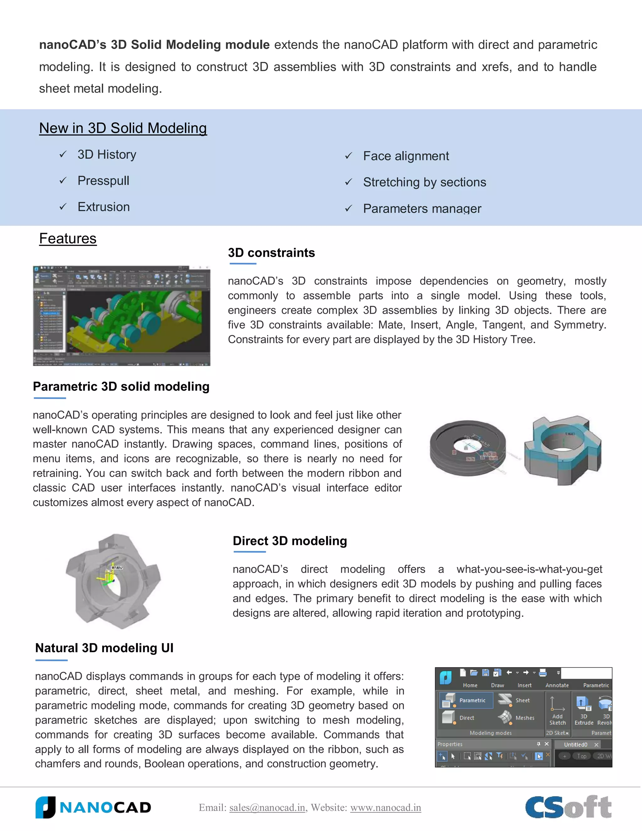 nanoCAD 3D modeling- a powerful CAD software for direct and parametric modeling | PDF