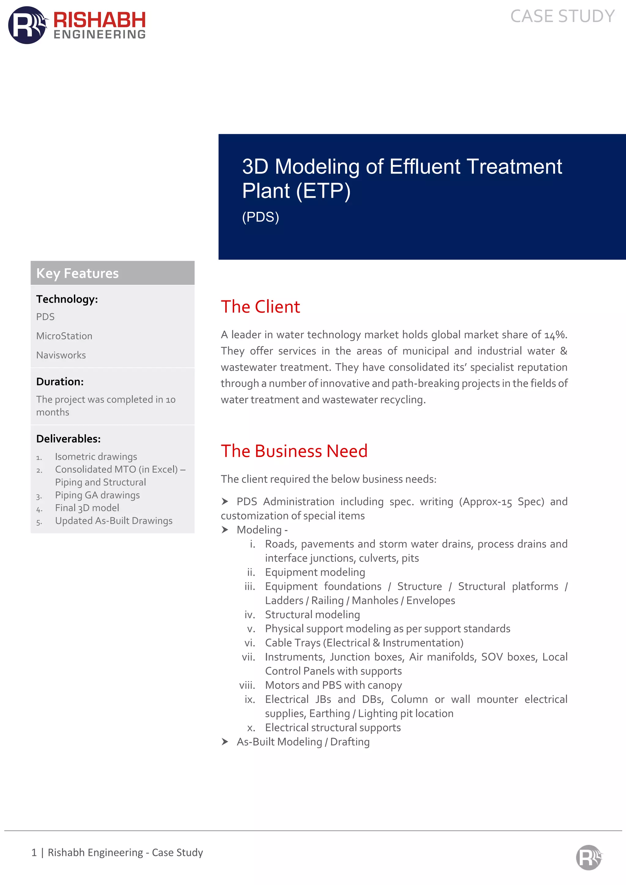 3D Modeling on PDS for Effluent Treatment Plant | PDF