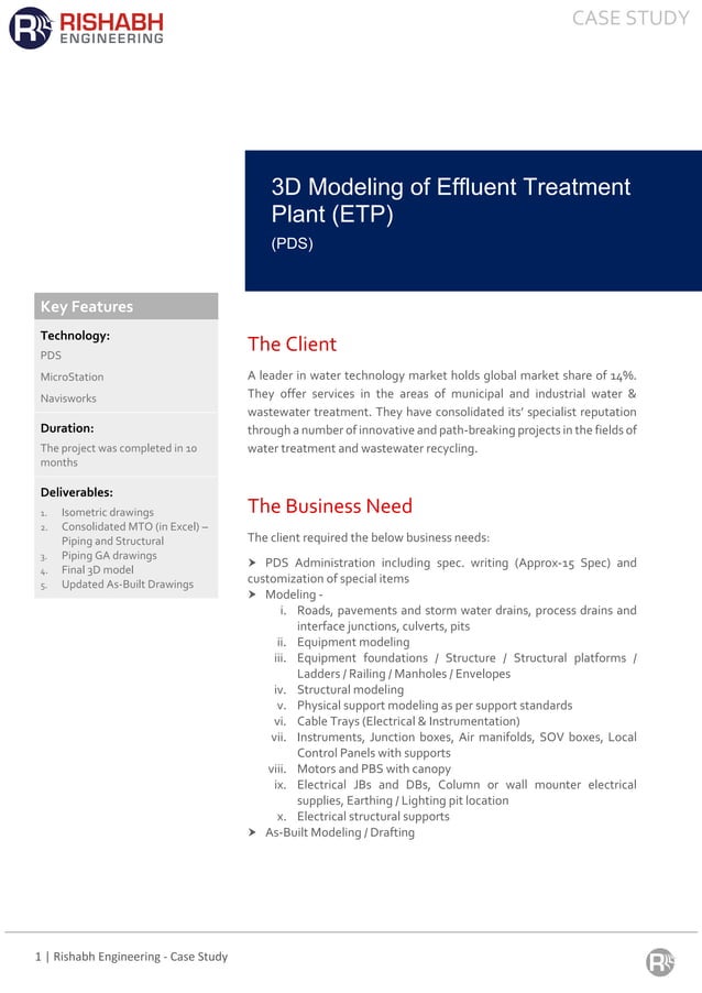 3D Modeling on PDS for Effluent Treatment Plant | PDF