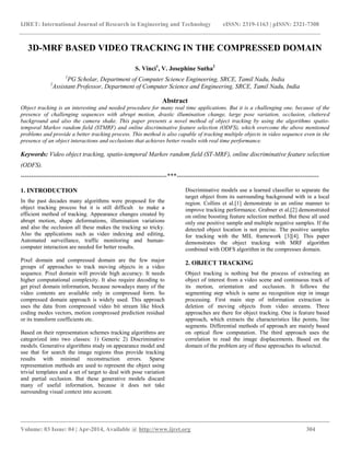 3 d mrf based video tracking in the compressed domain | PDF