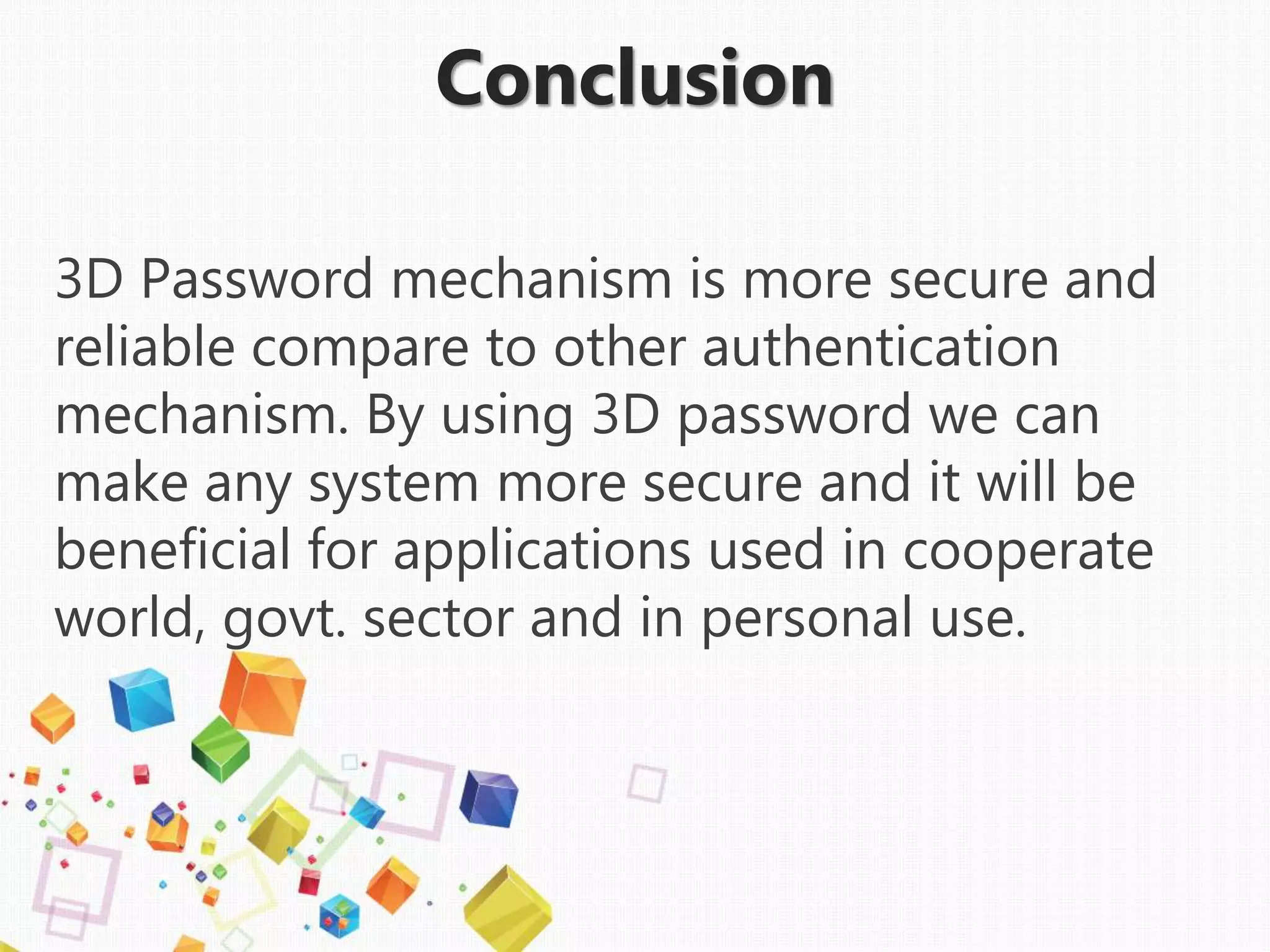 3d password | PPTX | 3-D Graphics | Computer Software and Applications