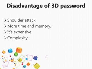 3d password | PPTX | 3-D Graphics | Computer Software and Applications
