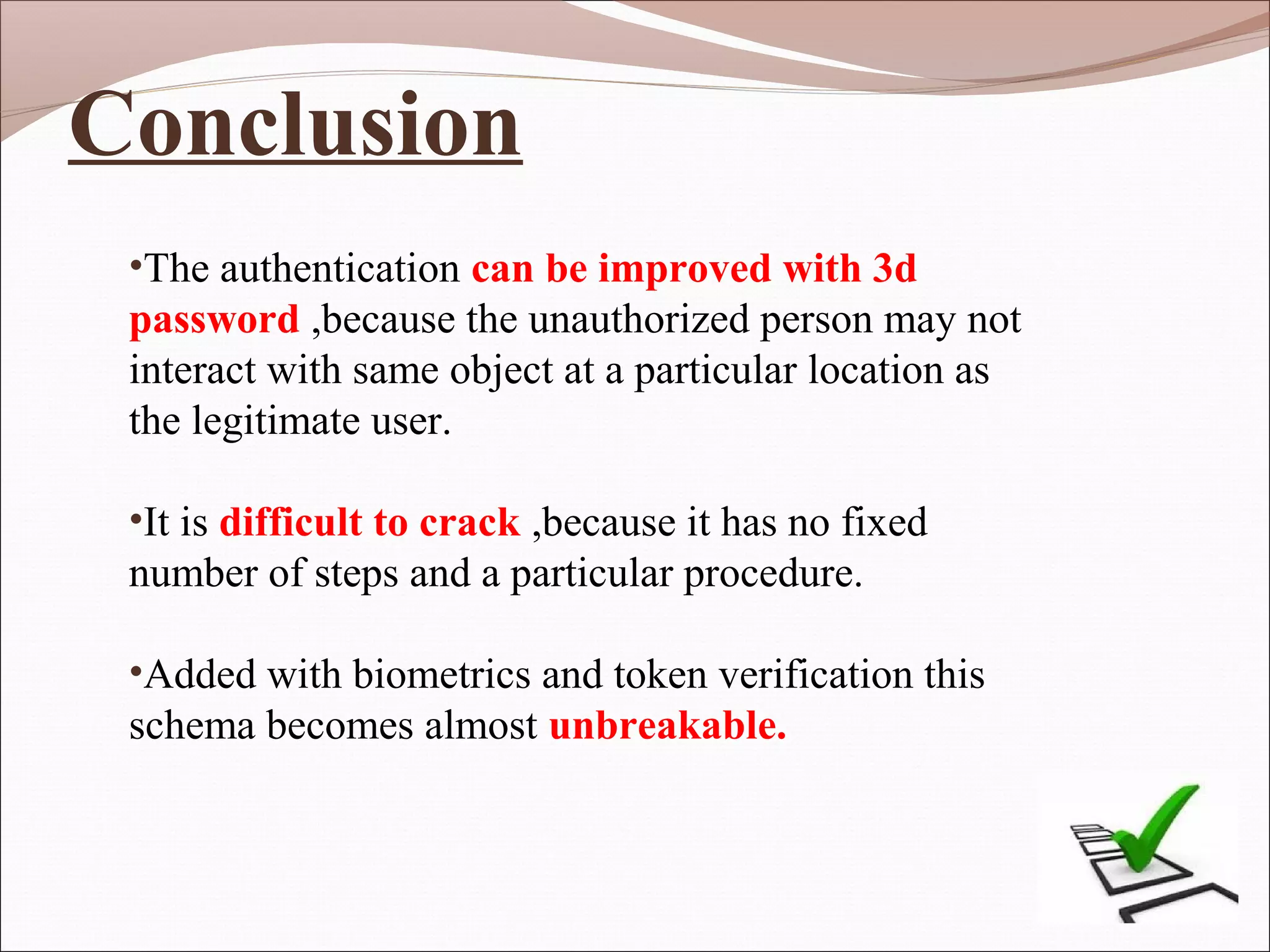 3D-Password: A More Secure Authentication | PPT