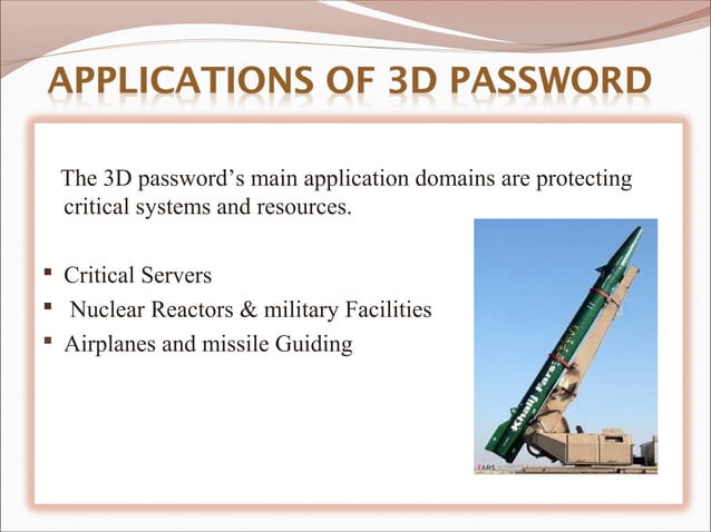 3d Password A More Secure Authentication Ppt 3 D Graphics Computer Software And Applications