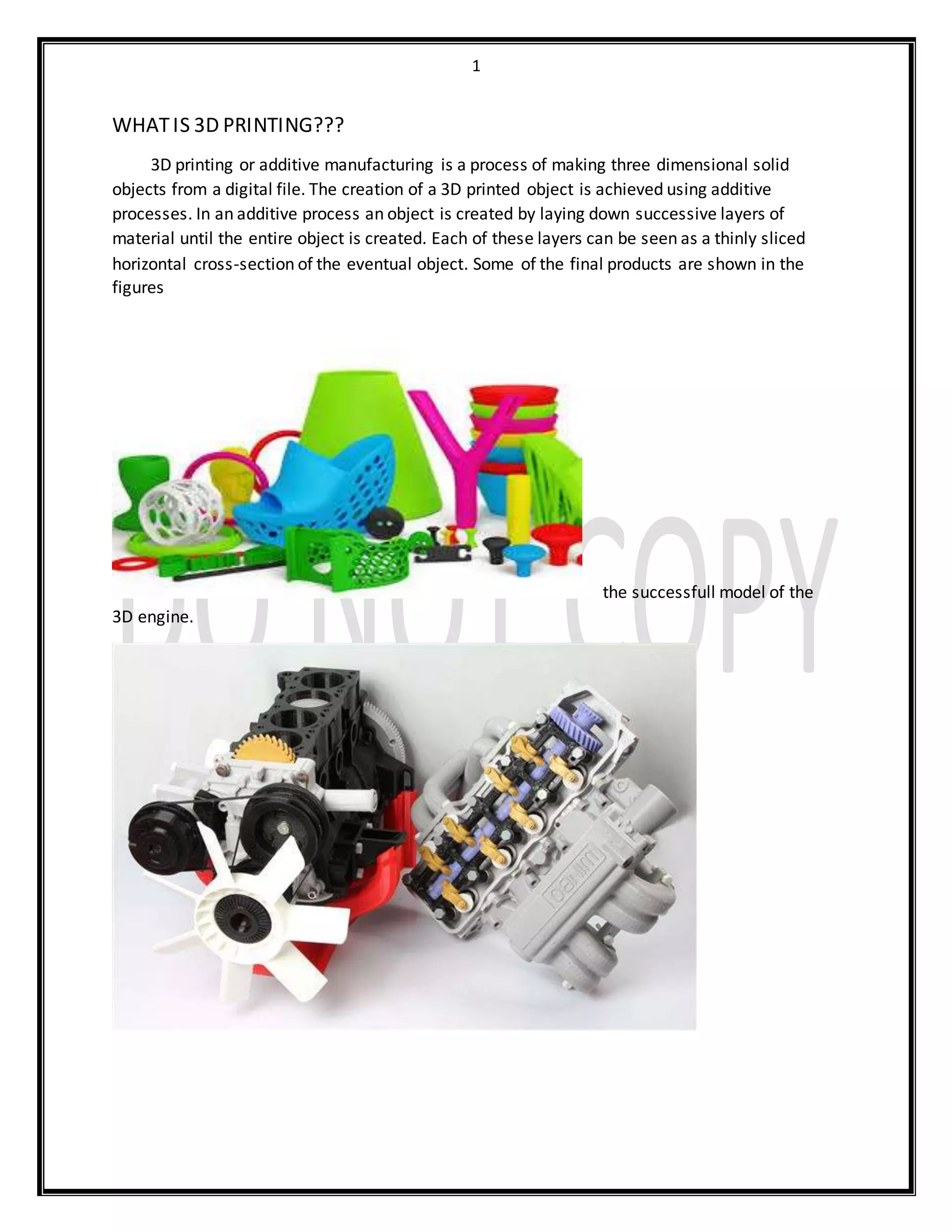 3 d printing by muhammad haroon | DOCX | 3-D Graphics | Computer Software and Applications