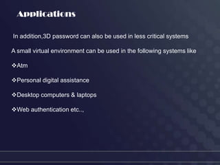 3d password by suresh | PPTX | 3-D Graphics | Computer Software and ...