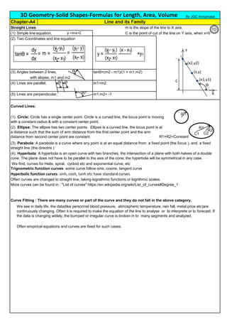 3 D Solid Shapes-Geometry-Formulas(for Length, Area, Volume) | PDF